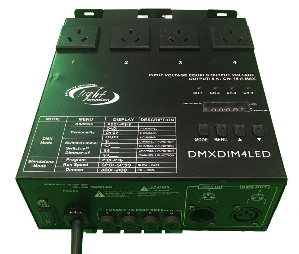 Light Emotion 4 Channel DMX Dimmer - Element ICT - Live Production ...